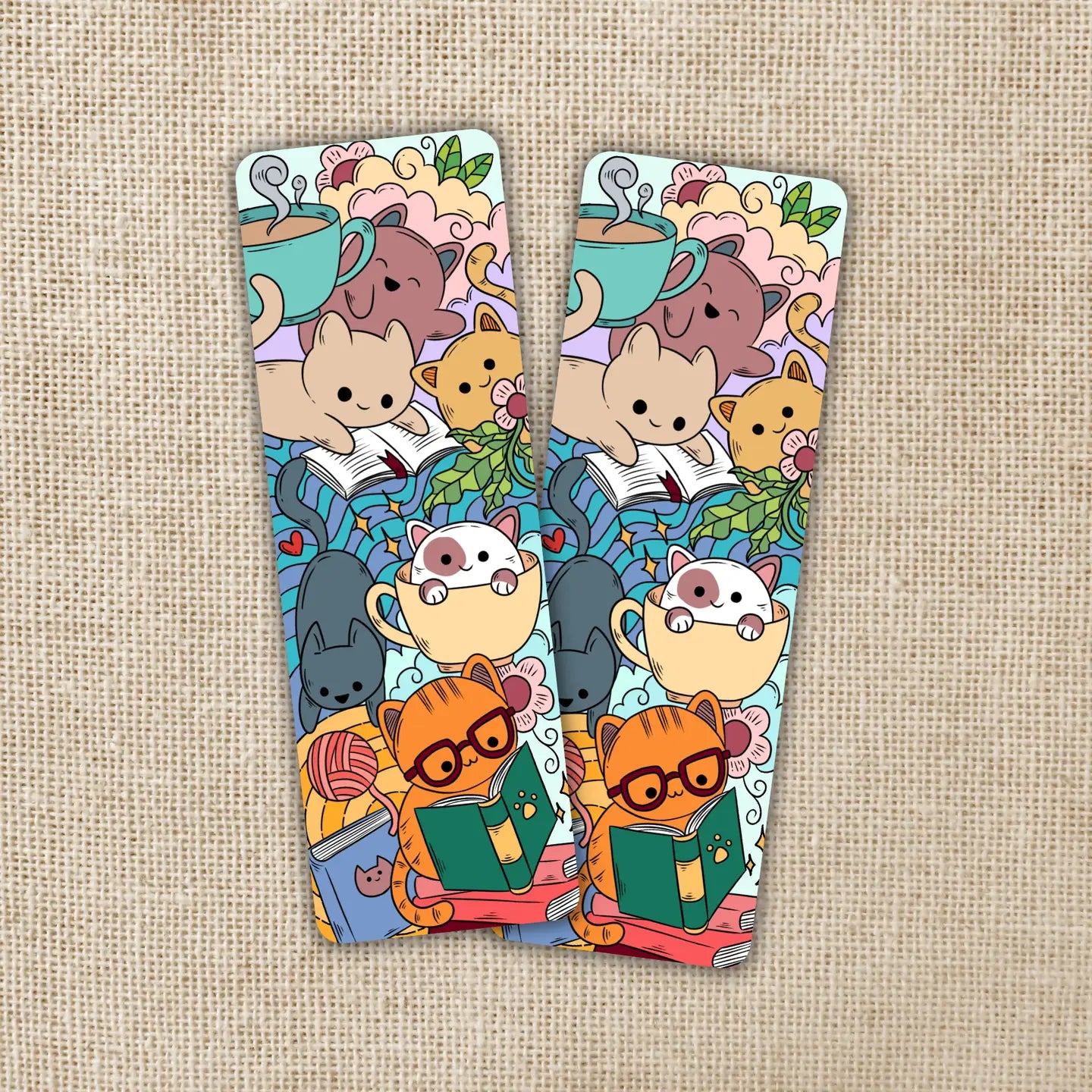 Reading Cat Pile Bookmark – FMC Books